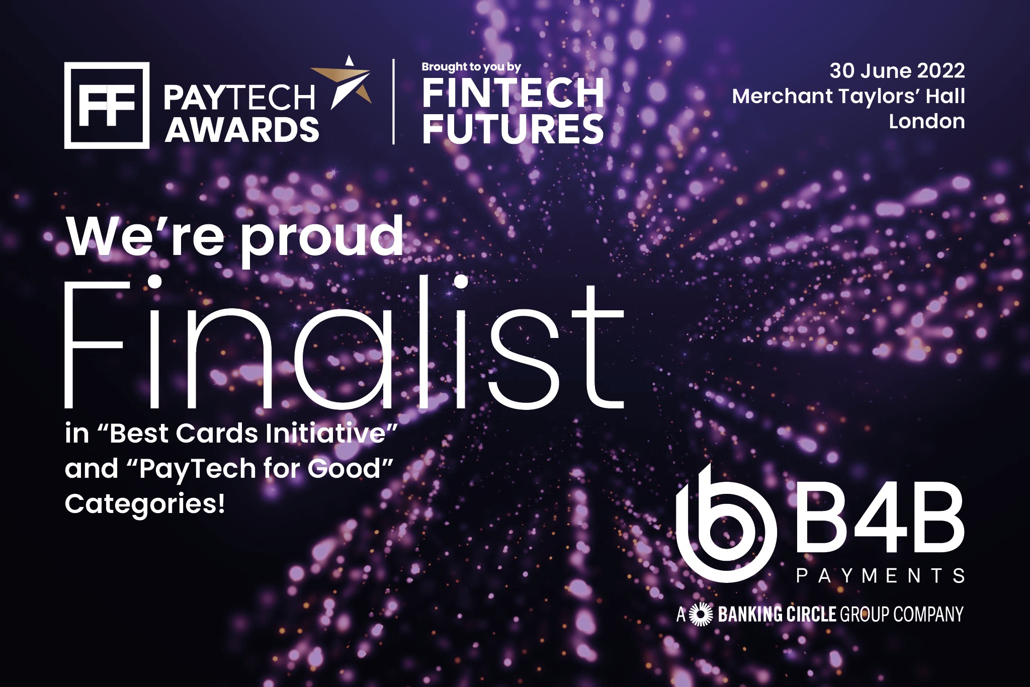 We’ve made the PayTech Awards Finalist B4B Payments